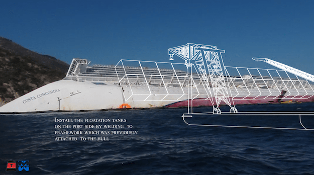 Ship Photos of The Day – First Caissons Installed on Costa Concordia